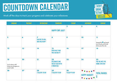 Dry July - Countdown Posters